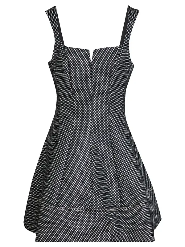 Simkhai Lydie Glittered Polkadot Mini Dress - Black