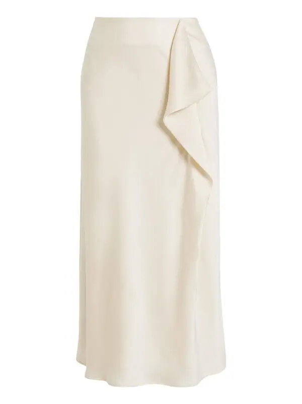 Simkhai Blane Draped Satin-crepe Midi Skirt - Ecru