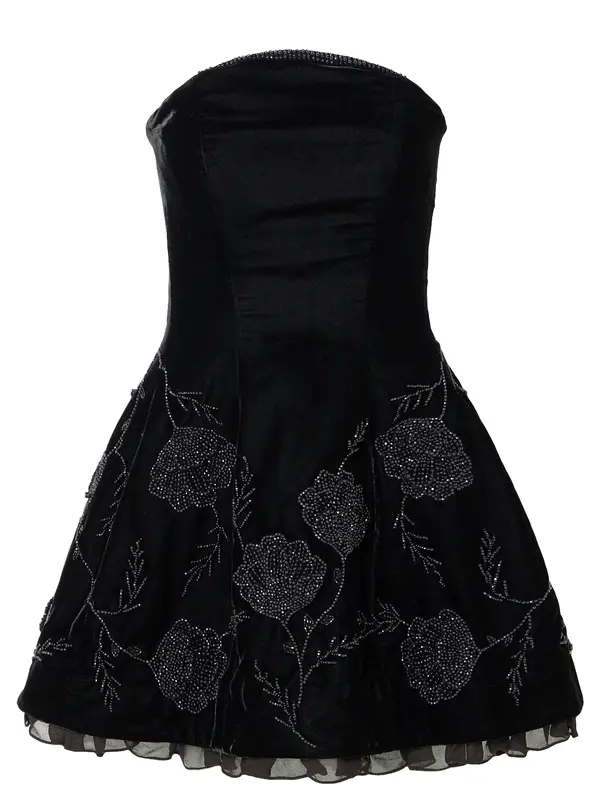 CLIO PEPPIATT Night Shade Embellished Mini Dress - Black