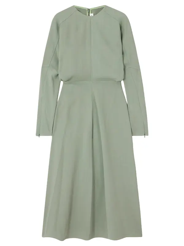 Victoria Beckham Dolman Paneled Crepe Midi Dress - Green