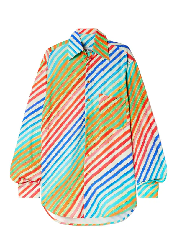Christopher John Rogers Crayon Striped Twill Shirt - Multi