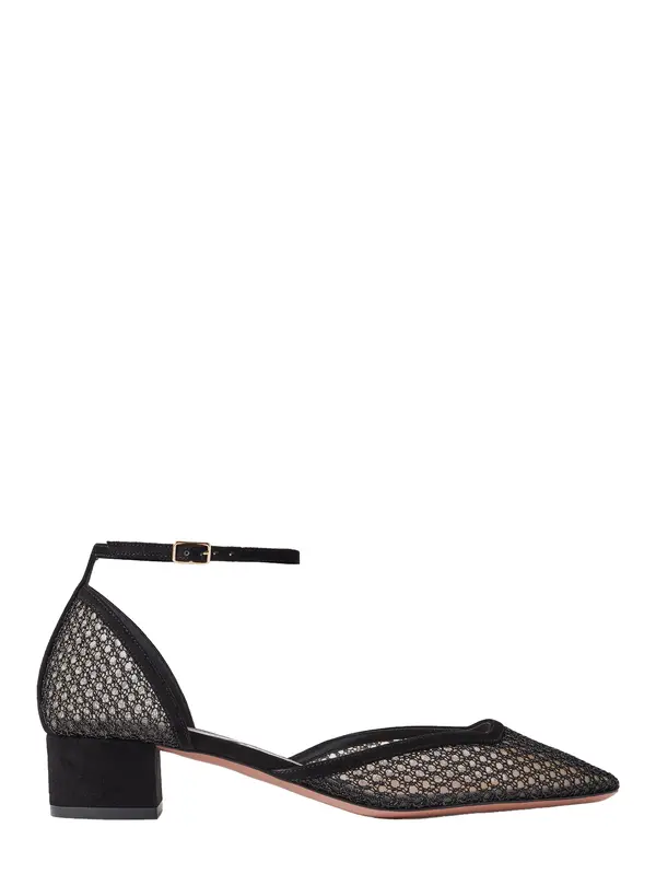 AQUAZZURA Asha 35 Suede-trimmed Mesh Pumps - Black