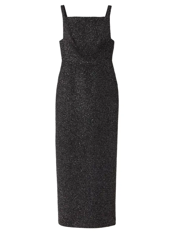 EMILIA WICKSTEAD Karolyn Open-back Metallic Tweed Maxi Dress - Black