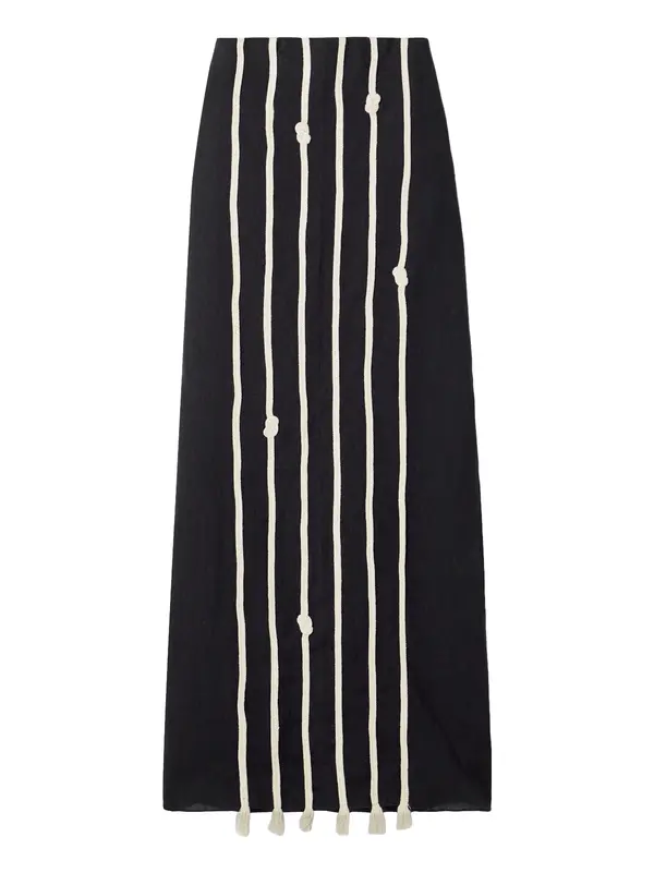 Johanna Ortiz Bucanera Linen Maxi Skirt - Black