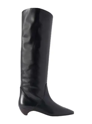 Le Monde Beryl Allegra Leather Knee Boots - Black