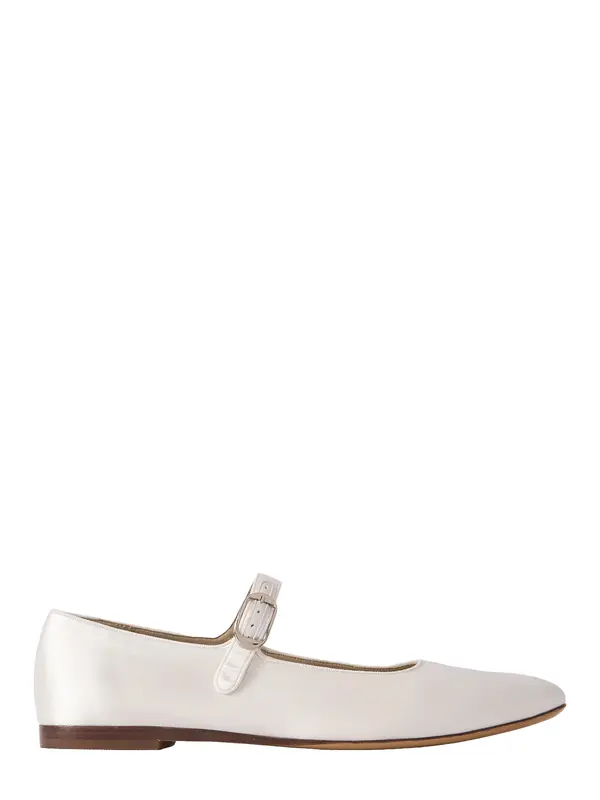 Le Monde Beryl Satin Mary Jane Ballet Flats - Ivory