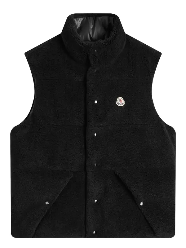 Moncler Colbricon Teddy Fleece Vest - Black