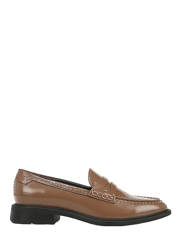 Franco Sarto Eden Studded Loafers - Brown