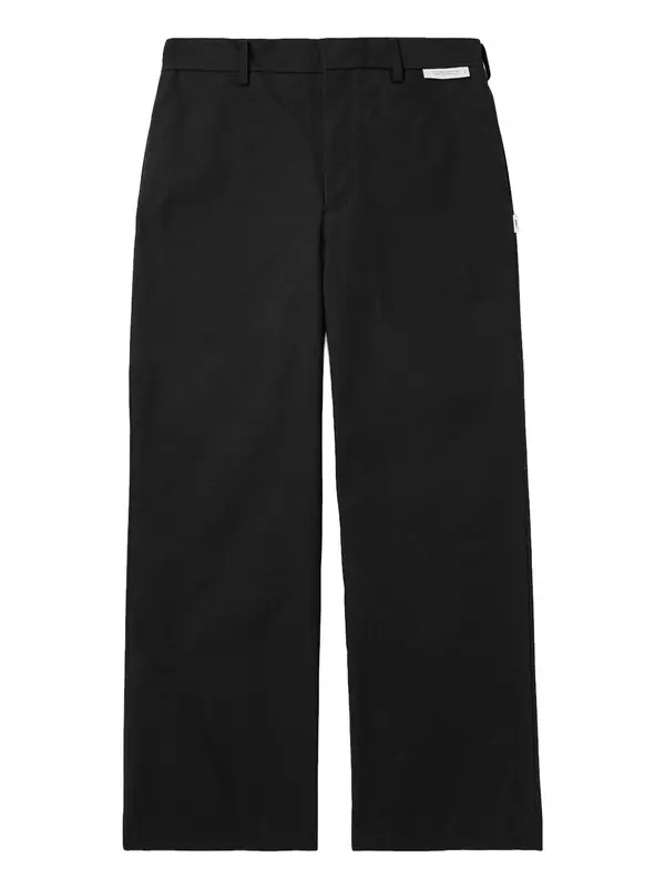 WTAPS Straight-leg Cropped Twill Trousers - Black
