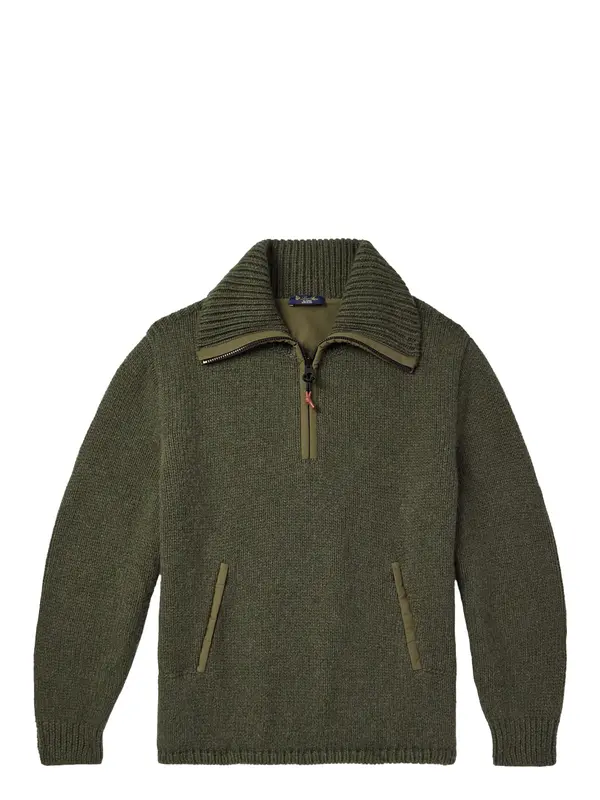 Loro Piana Alpe Di Mera Cashmere Half-zip Sweater - Green
