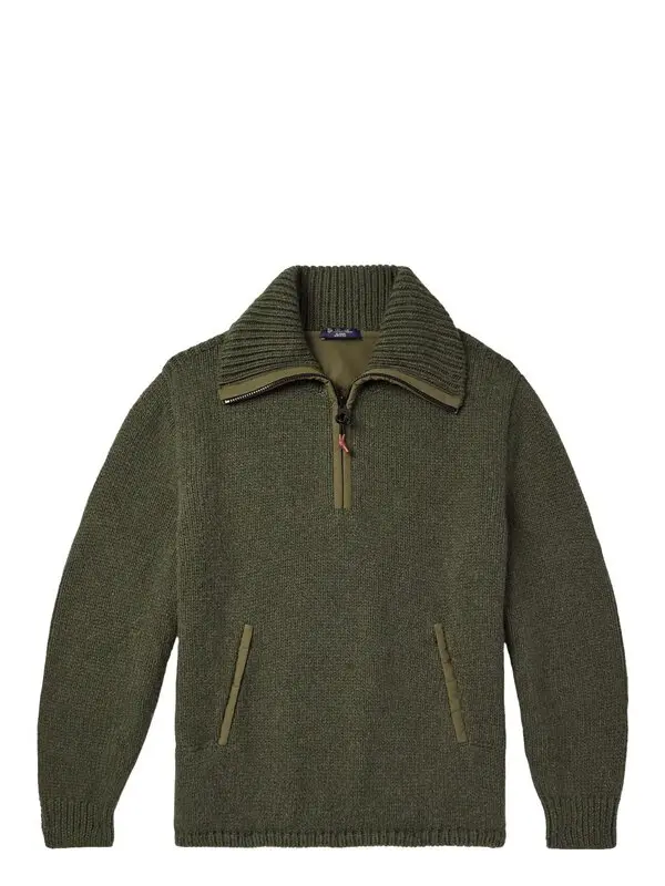 Loro Piana Alpe Di Mera Cashmere Half-zip Sweater - Green