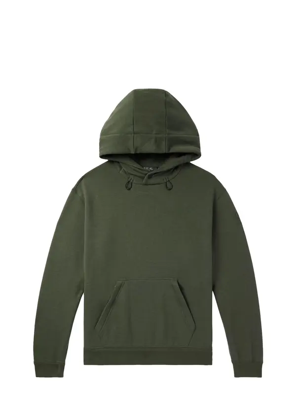 Loro Piana Vogel Cotton And Cashmere-blend Jersey Hoodie - Green