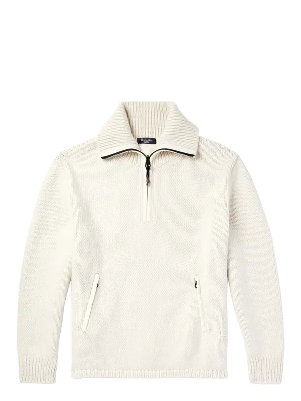 Loro Piana Alpe Di Mera Cashmere Half-zip Sweater - Neutrals