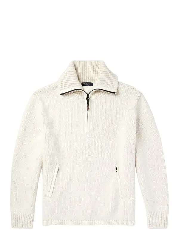 Loro Piana Alpe Di Mera Cashmere Half-zip Sweater - Neutrals