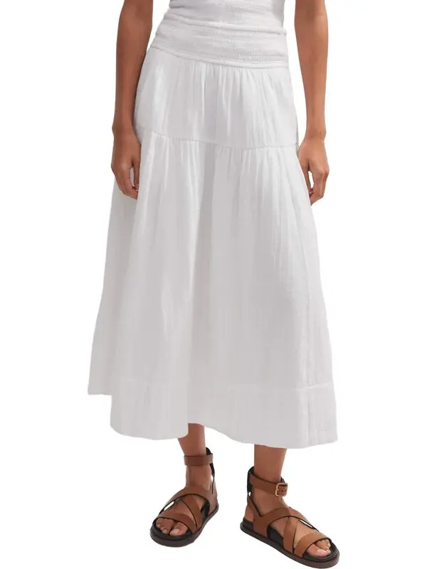ME+EM Cheesecloth Midi Skirt - Soft White