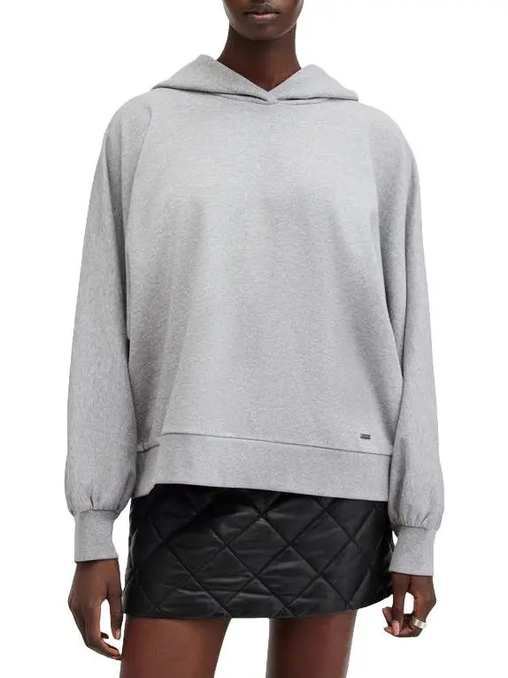 ALLSAINTS Artia Cotton Hoodie - Grey Marl