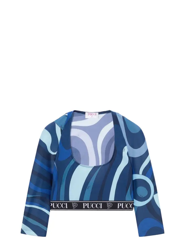 Emilio Pucci Marmo-print Top - Blue