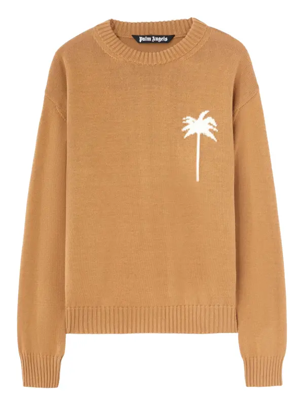 Palm Angels Palms Knit Sweater - Neutrals