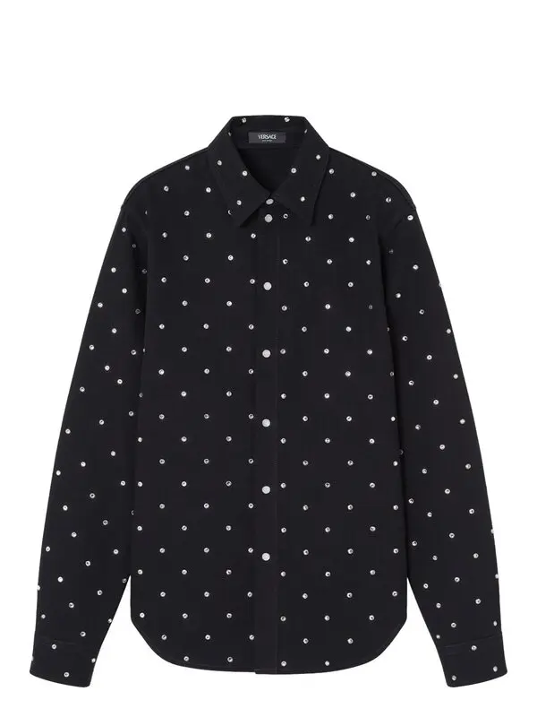 Versace Cielo Stellato Denim Overshirt - Black