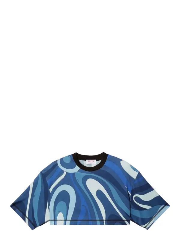 Emilio Pucci Marmo-print T-shirt - Blue