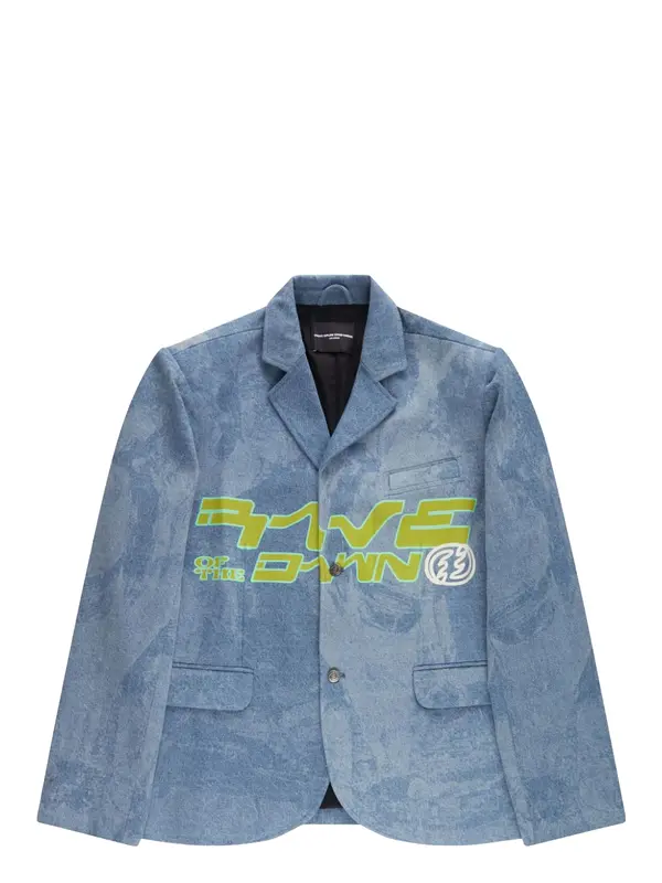 CEEC Laser-cut Denim Blazer - Blue