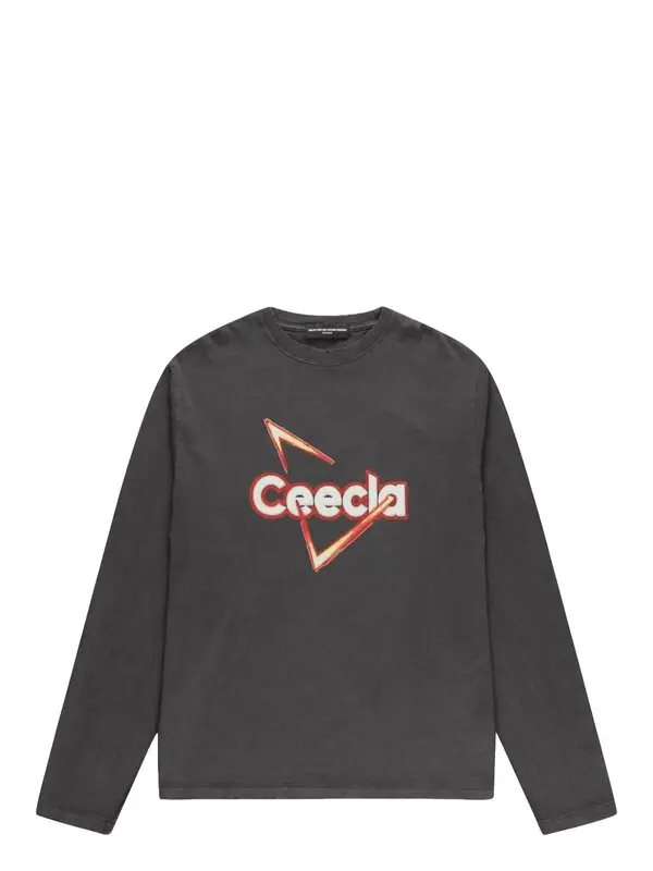 CEEC Distressed-effect Logo-print T-shirt - Black