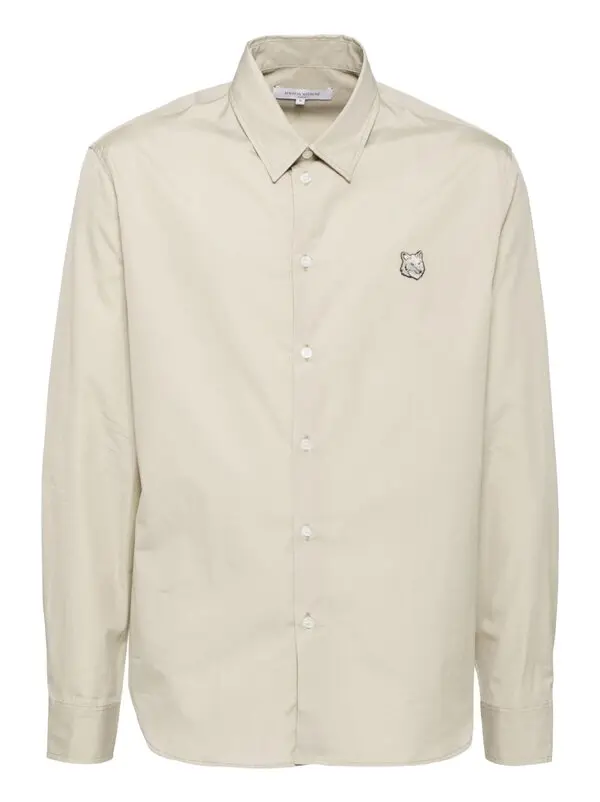 Maison Kitsuné Fox Head-embroidered Shirt - Neutrals