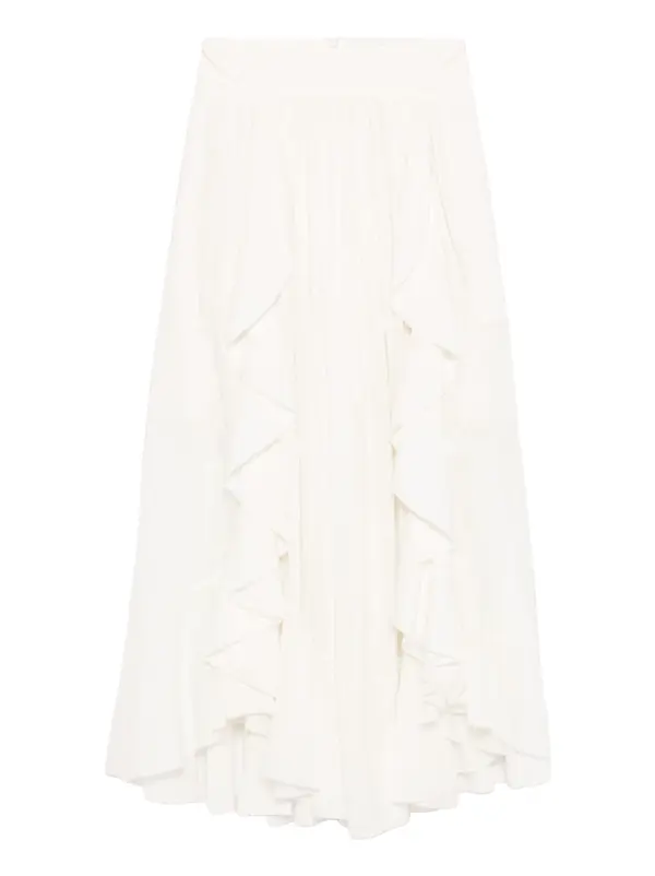 Zimmermann Ruffled Maxi Skirt - White