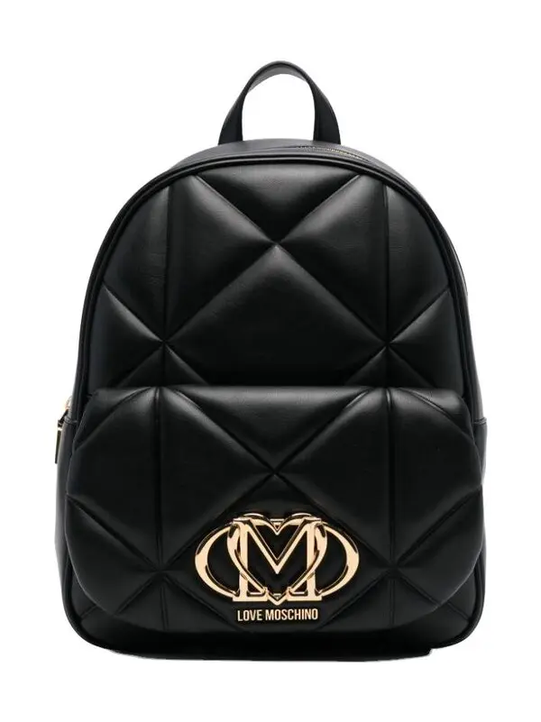 Moschino Logo-plaque Backpack - Black