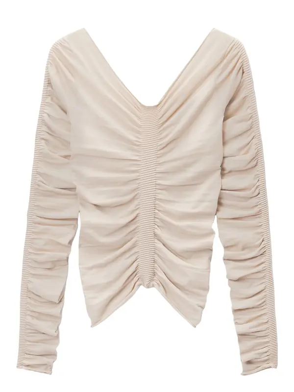 Alexander Wang Ruched Pullover Top - Neutrals