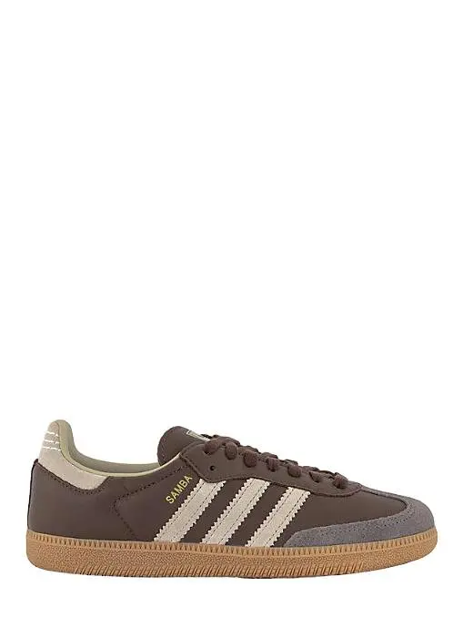 Adidas Samba Og Logo-embellished Leather Low-top Trainers - Brown Putty Grey Gold Me
