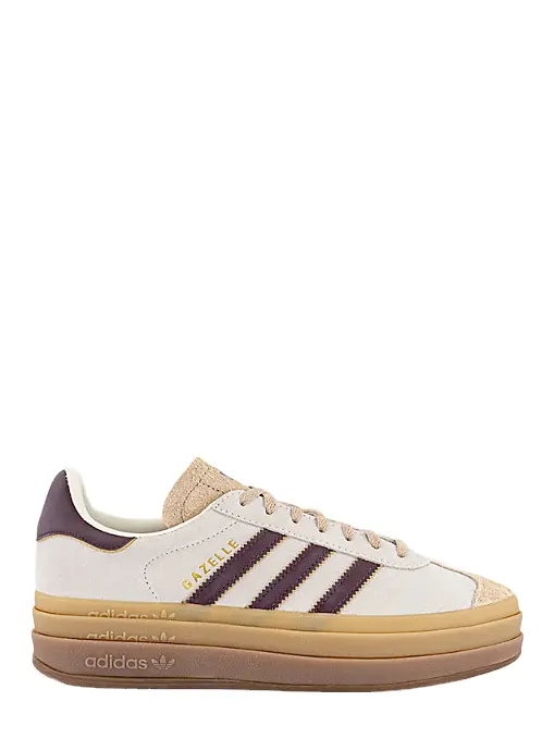 Adidas Gazelle Bold Brand-stripe Suede Low-top Trainers - Cream White Maroon Magic