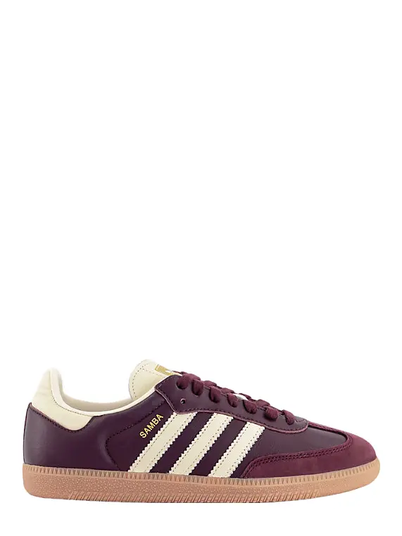 Adidas Samba Og Logo-print Leather Low-top Trainers - Maroon Cream White Gold