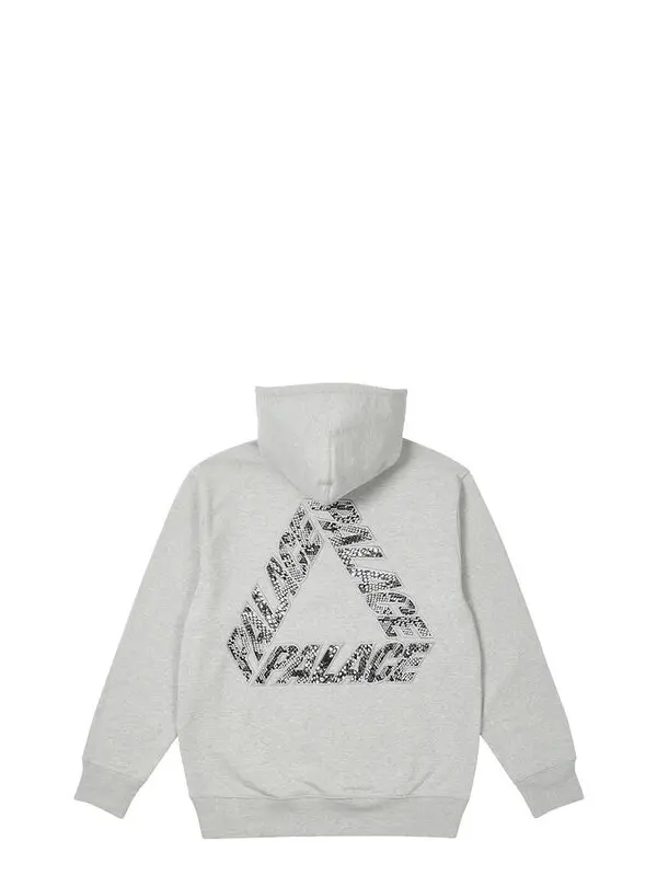 PALACE P3 Snake Applique Hood - Grey Marl