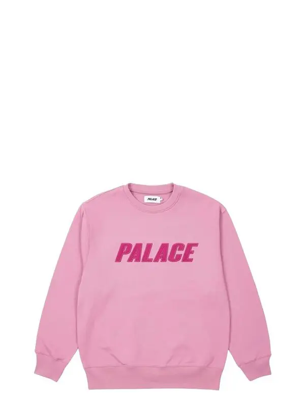 PALACE Iridescent Applique Crew - Ultra Mauve