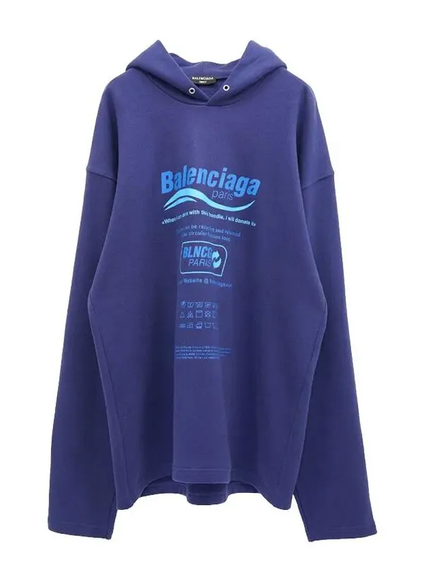 Balenciaga Dry Cleaning Logo Hoodie - Blue