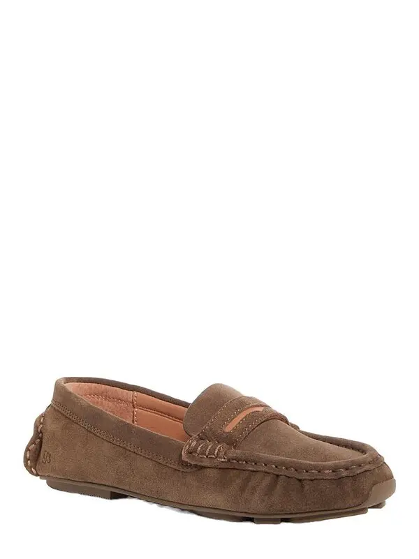 KENNETH COLE Madison Penny Loafers - Shitake Suede