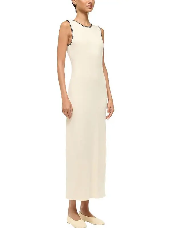 Staud Wentworth Midi Dress - Ivory/navy