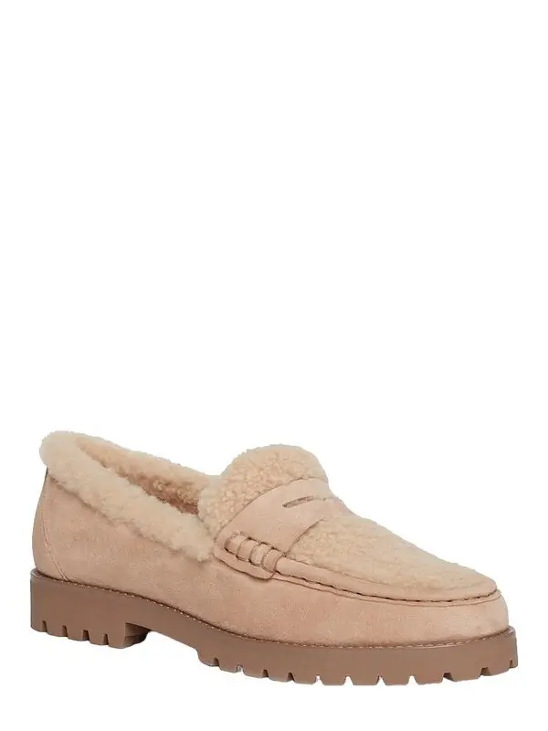 Paige Ellis Shearling Flats - Light Tan