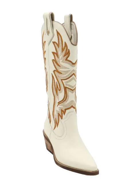 STIVALI NEW YORK Dramen Western Cowboy Boots - Ivory
