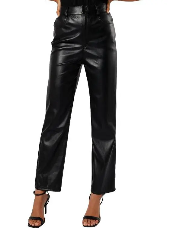 PETAL & PUP Maverick Faux Leather Pants - Black