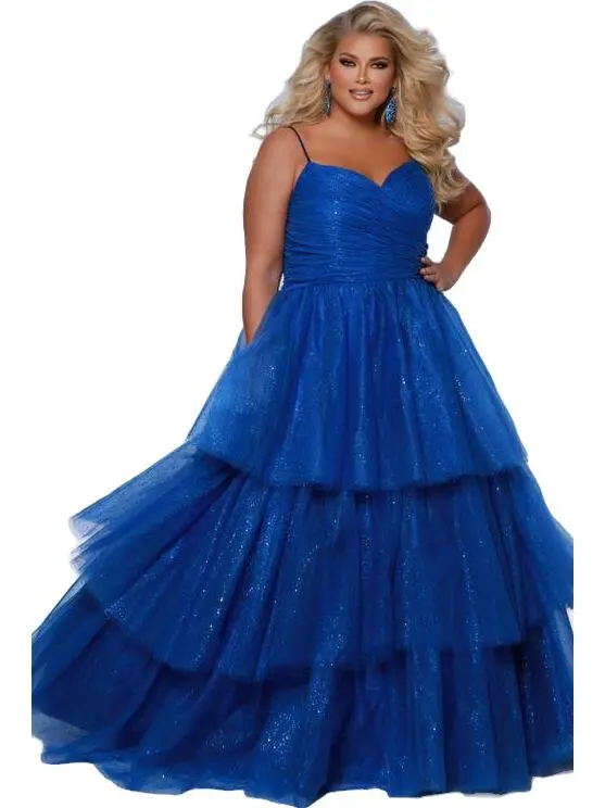 SYDNEY'S CLOSET Tiered Ball Gown - Royal