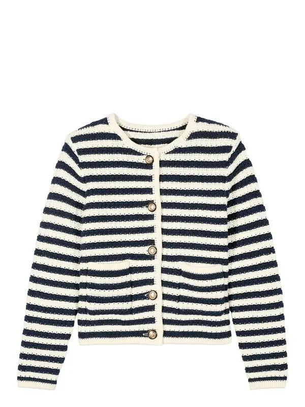 Ba&sh Gaspard Striped Cardigan - Ecru