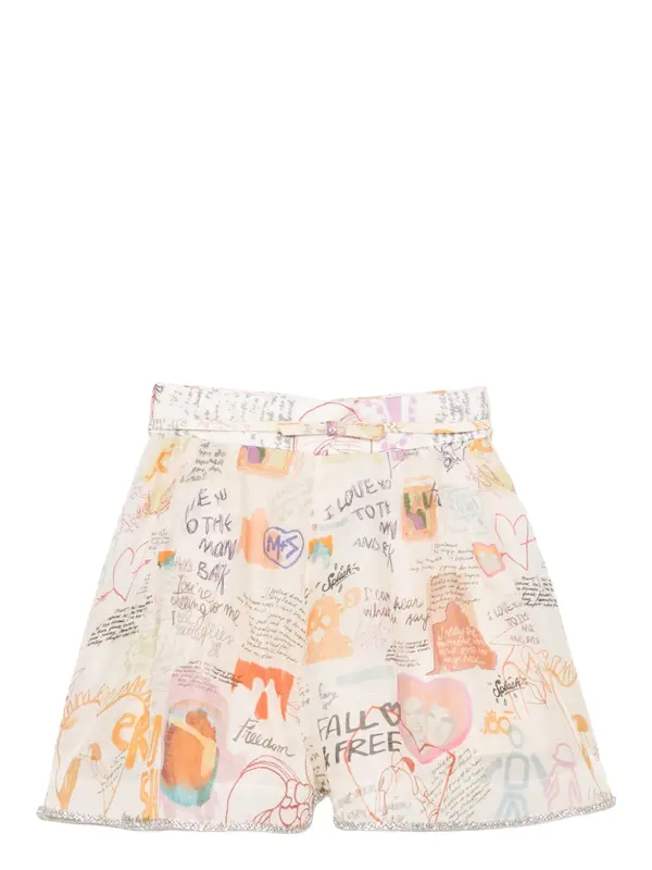 Zimmermann Belted Shorts - Neutrals