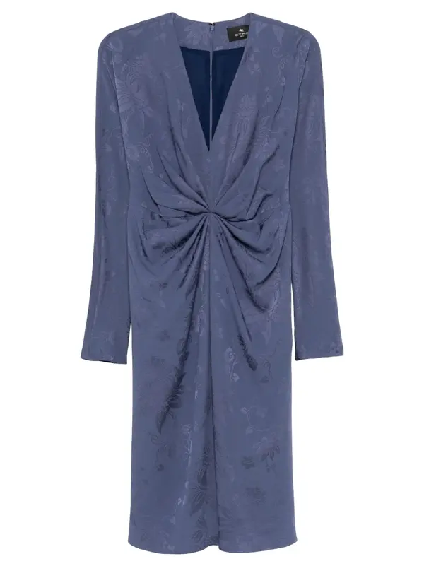 Etro Jacquard Midi Dress - Blue