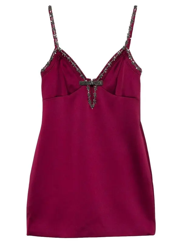 SELF-PORTRAIT Satin Mini Dress - Red