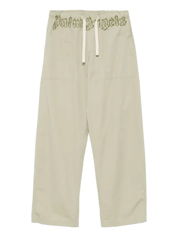 Palm Angels Logo-waist Trousers - Green