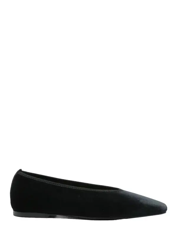TOTEME Minimalist Velvet Ballerinas - Black