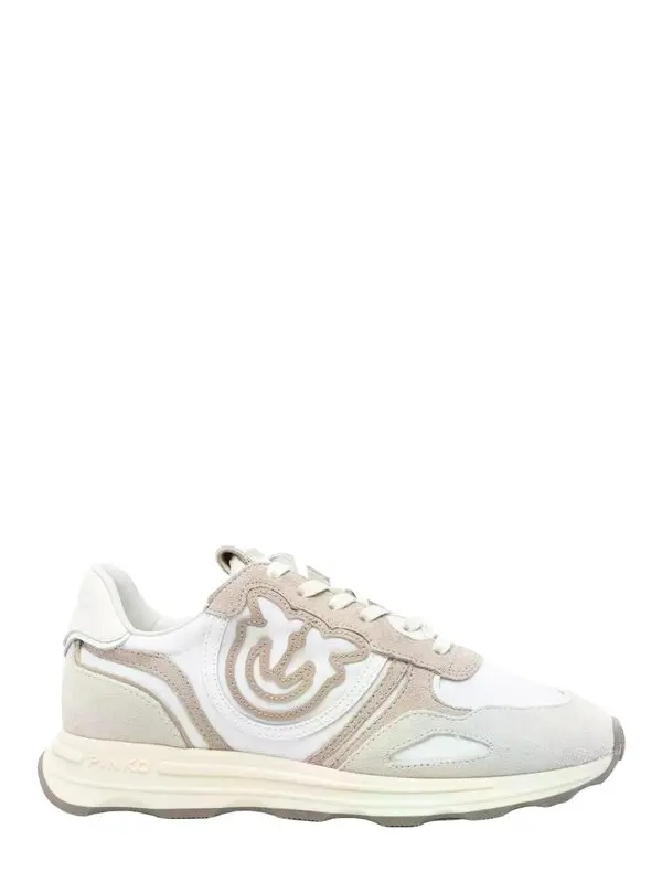 Pinko Love Birds-patch Sneakers - Neutrals