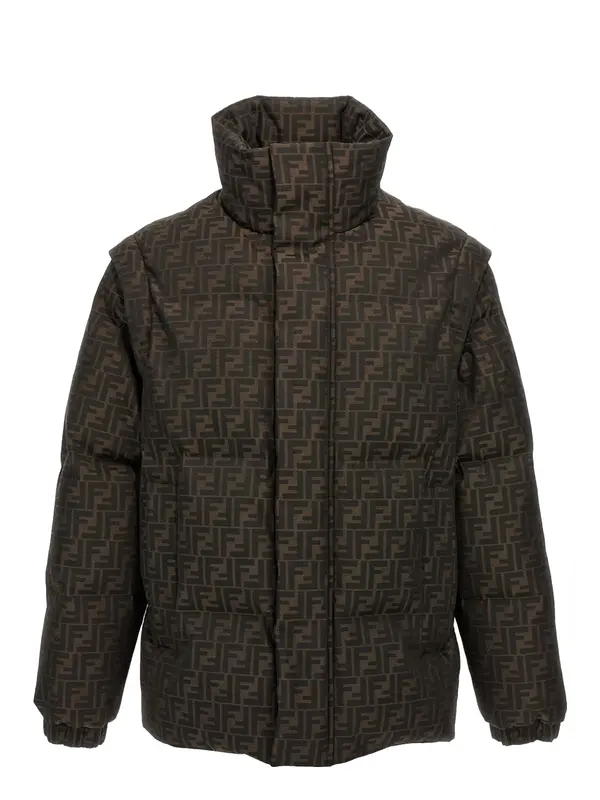 Fendi Ff Down Jacket - Brown